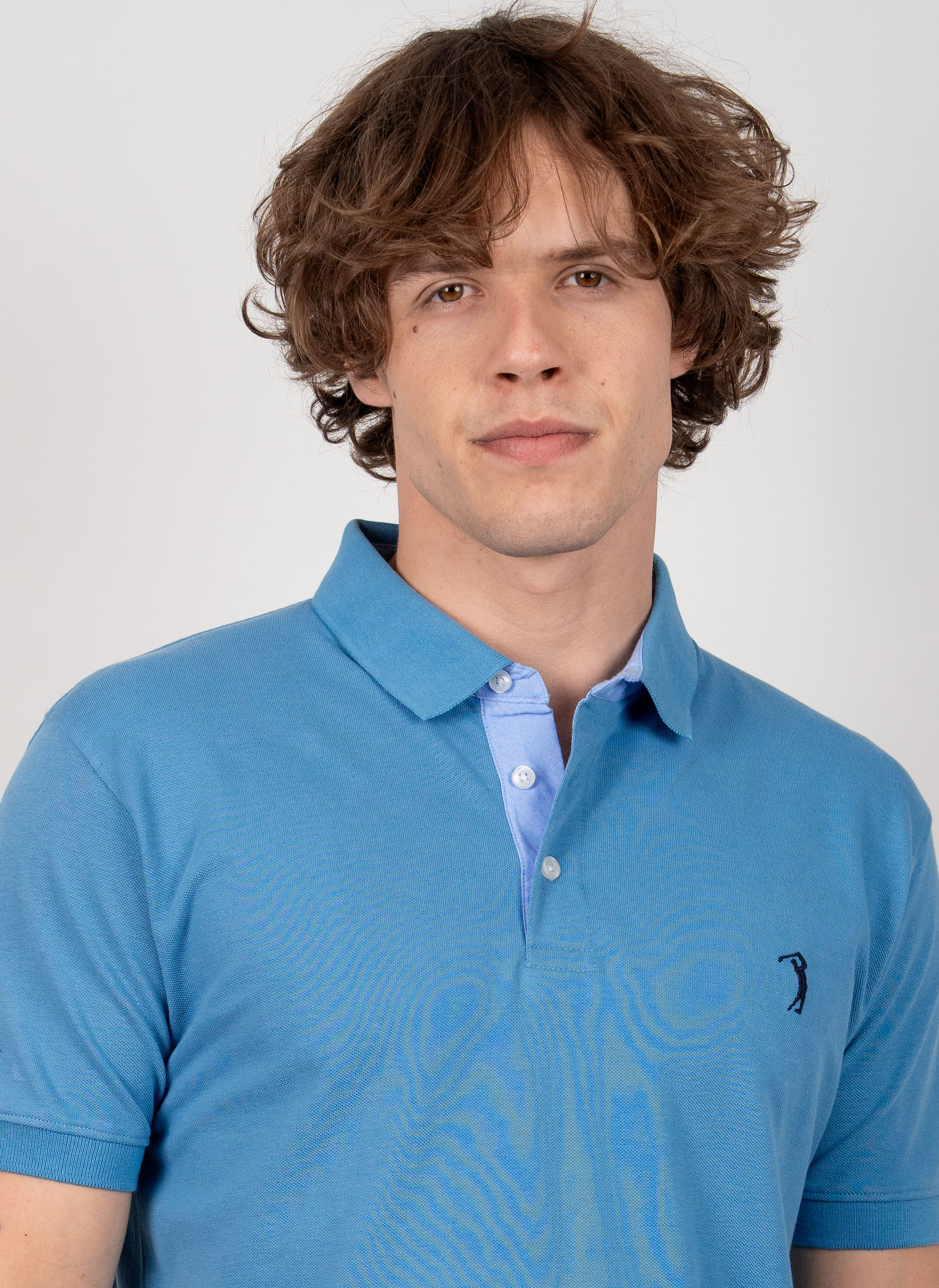 Camisa Polo Azul Noronha Lisa Aleatory - Aleatory Store